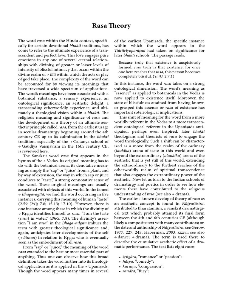Rasa Theory PDF | PDF | Bhakti | Aesthetics