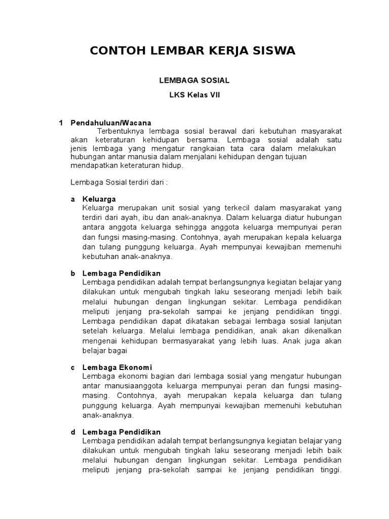 Contoh Lks Ips | PDF