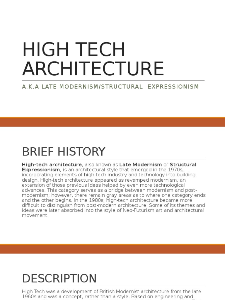 High-Tech Architecture Overview | PDF