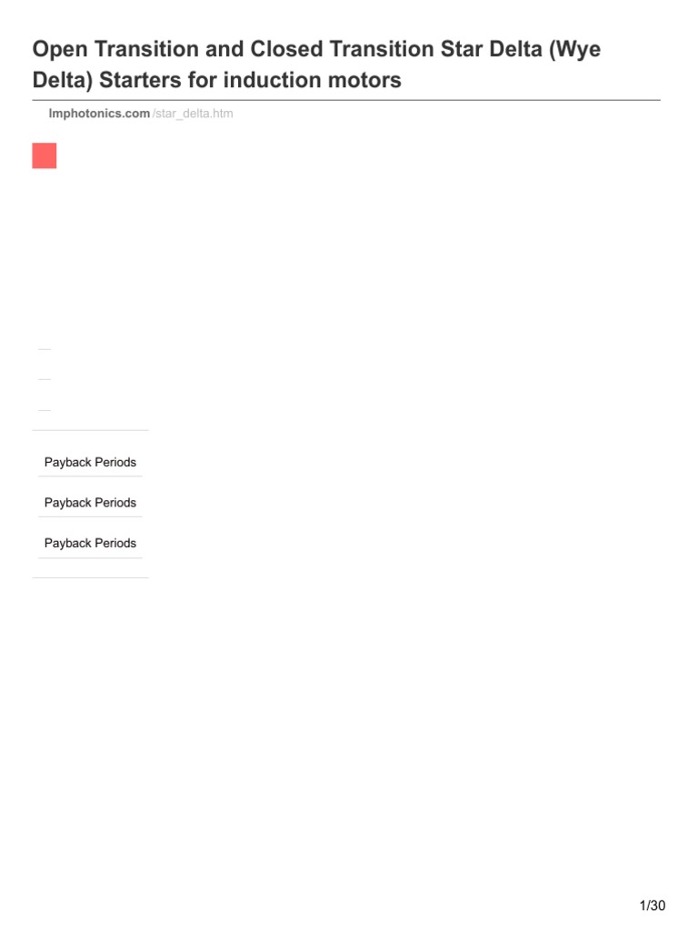 Open Transition and Closed Transition Star Delta Wye Delta Starters For ...