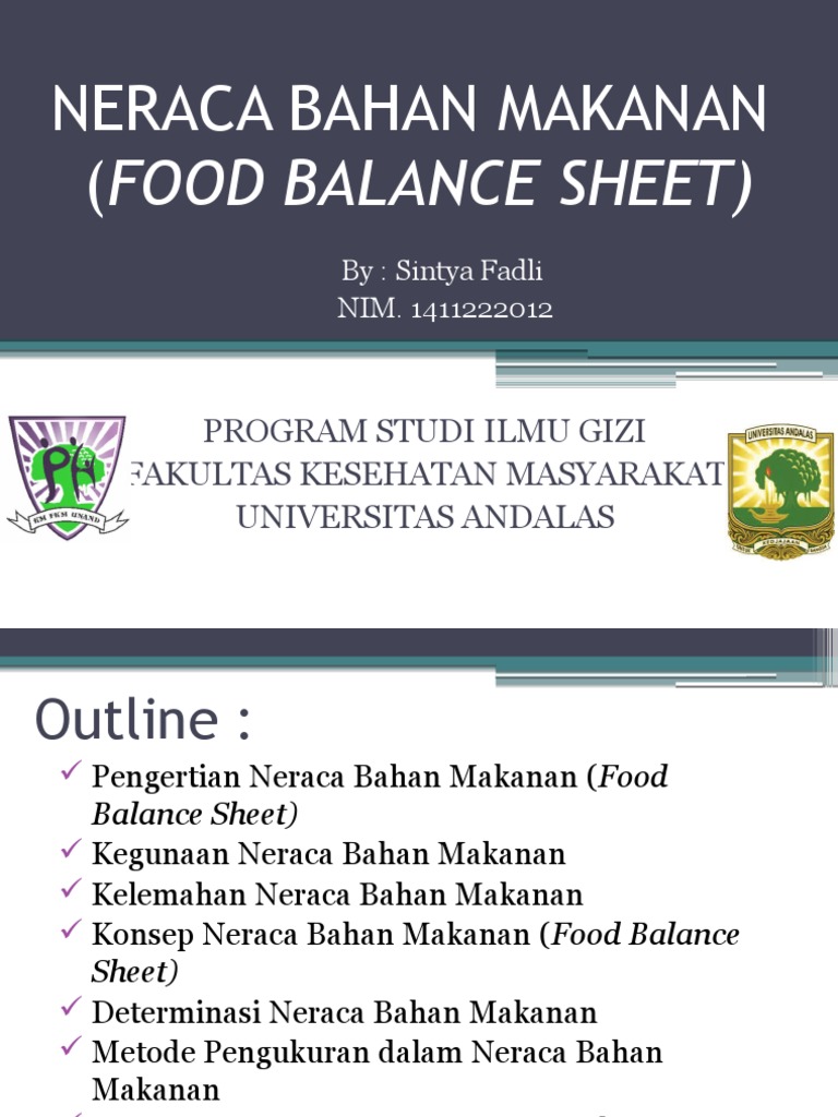 Panduan Penyusunan Neraca Bahan Makanan | PDF