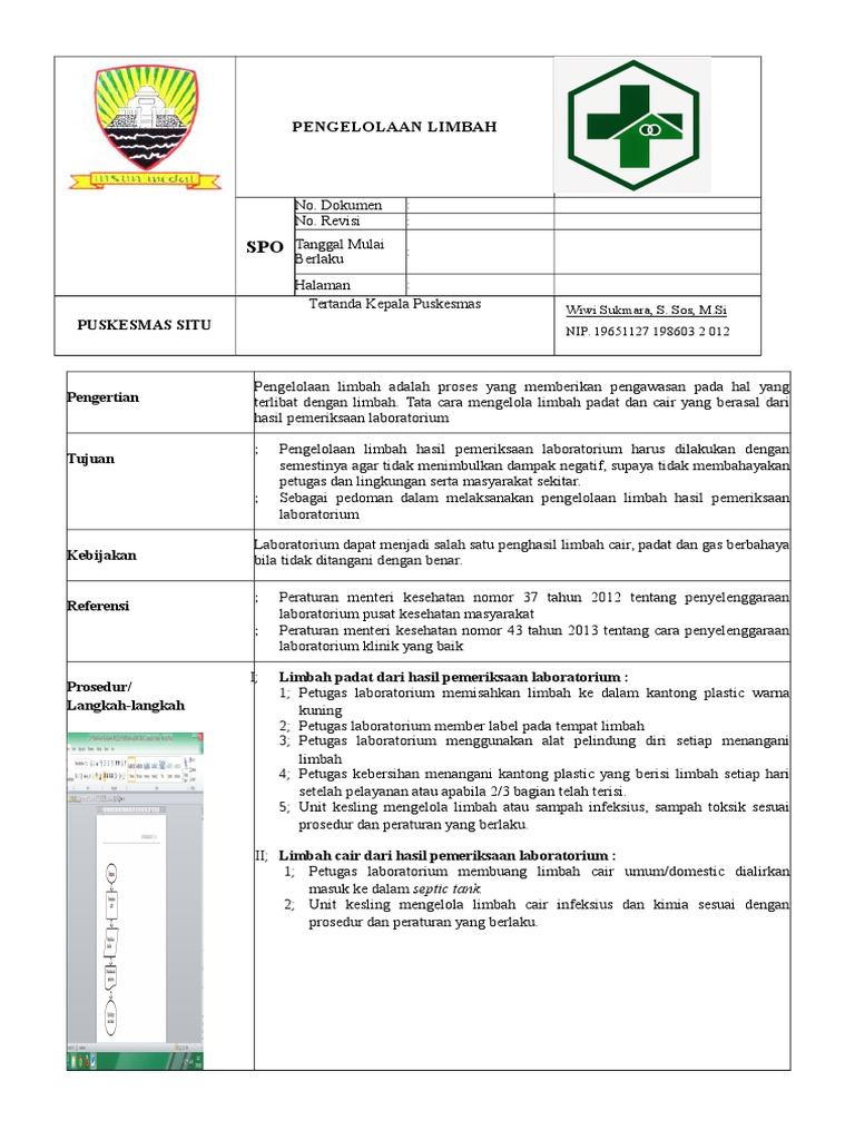 Sop Pengelolaan Limbah | PDF | Sains & Matematika