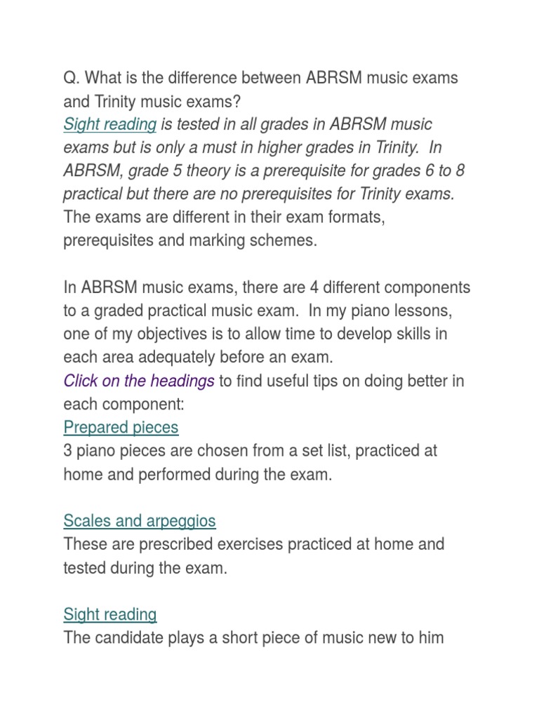 Abrsm Vs Trinity | PDF | Educational Psychology | Educational ...