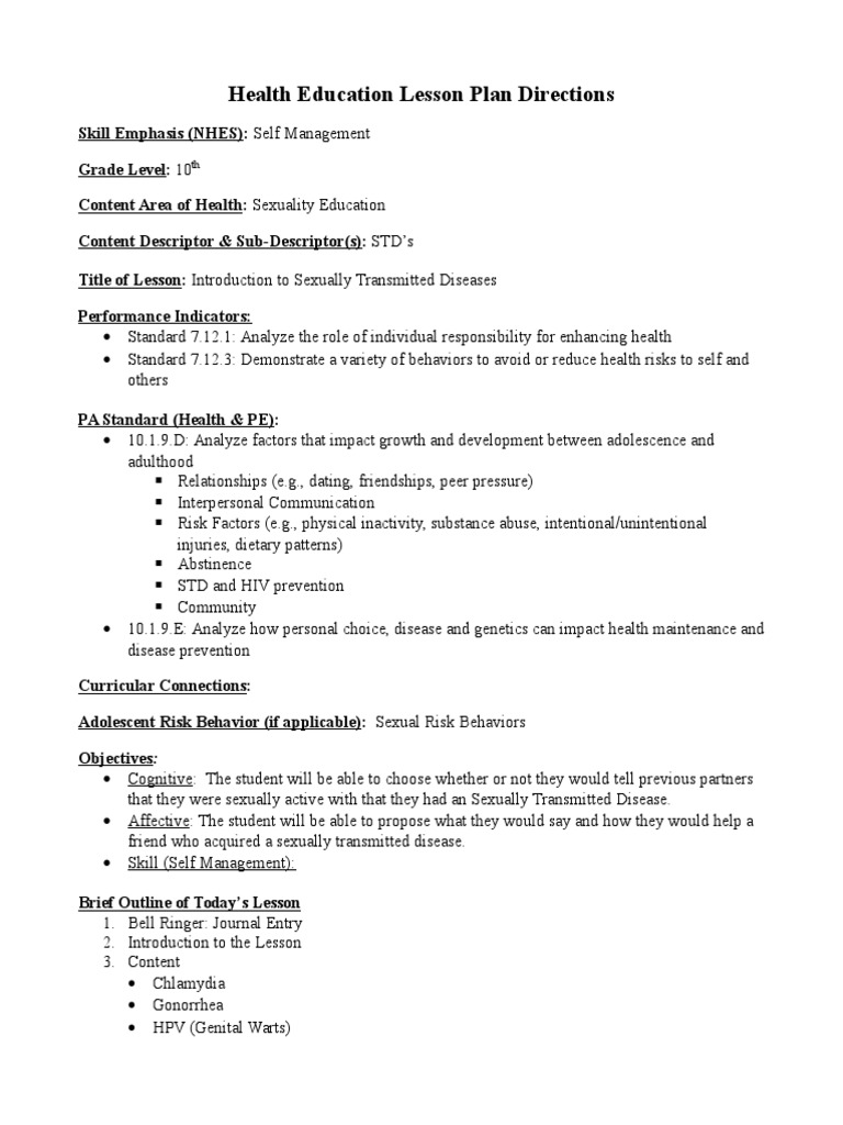 STD Lesson 1 | PDF | Herpes Simplex | Sexually Transmitted Infection