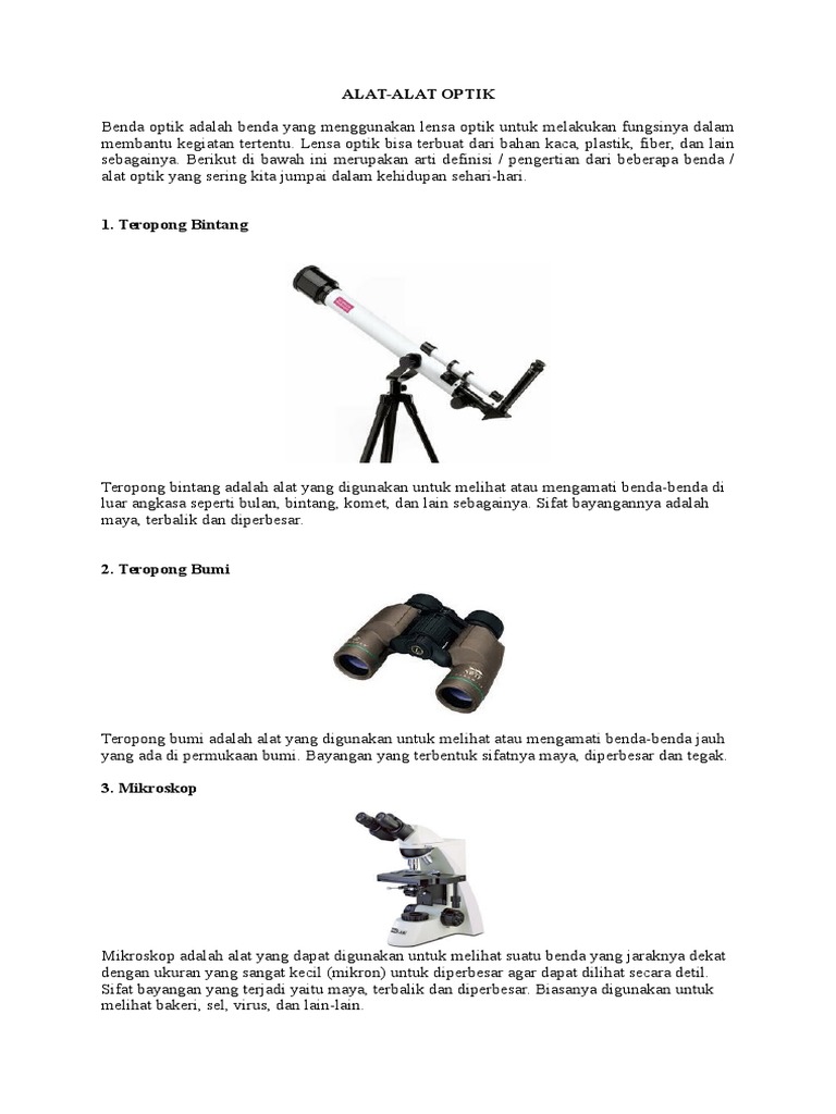 Alat Alat Optik | PDF | Sains & Matematika