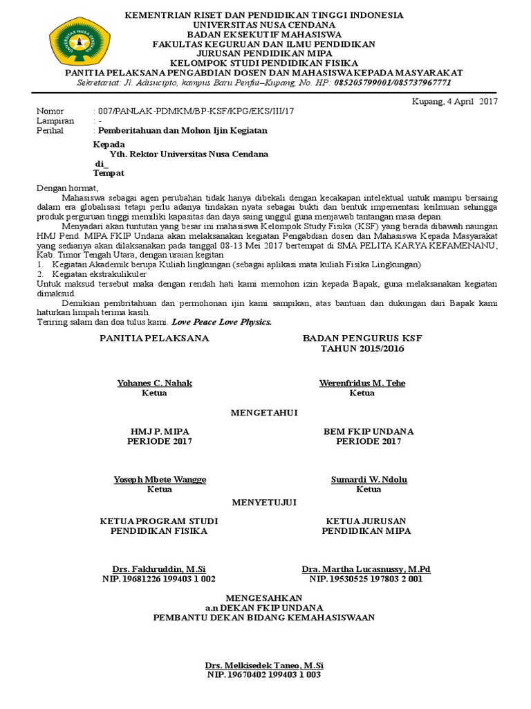 07 Surat Ijin Rektor | PDF