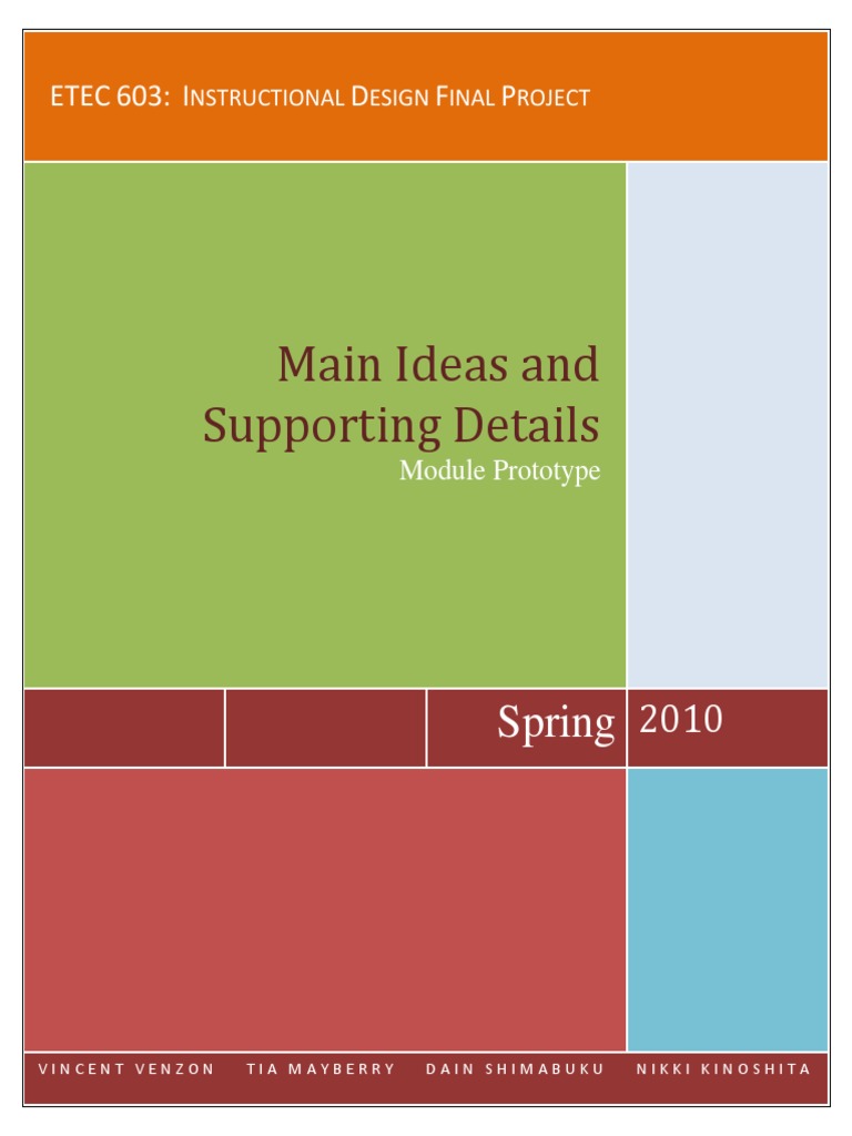 Main Ideas and Supporting Details Guide | PDF | Learning | Communication