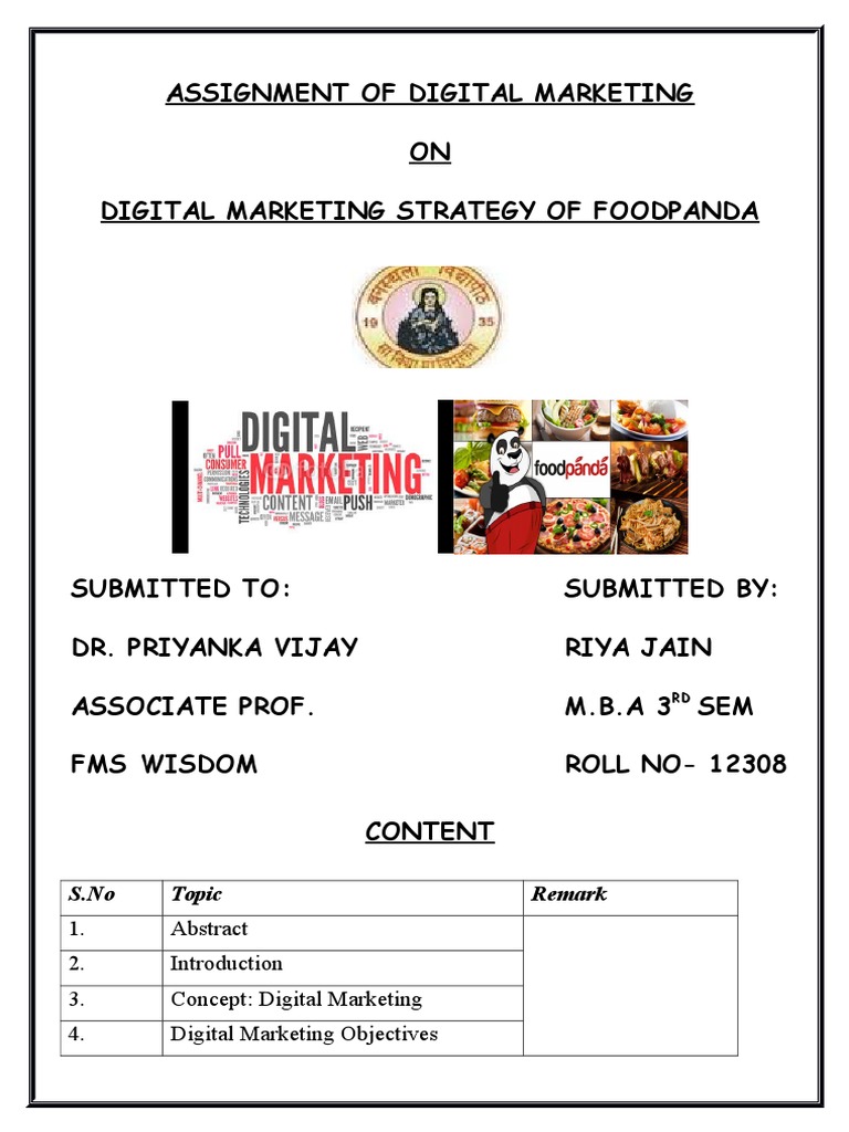 Digital Marketing Assignment | PDF | Web Traffic | Digital Marketing