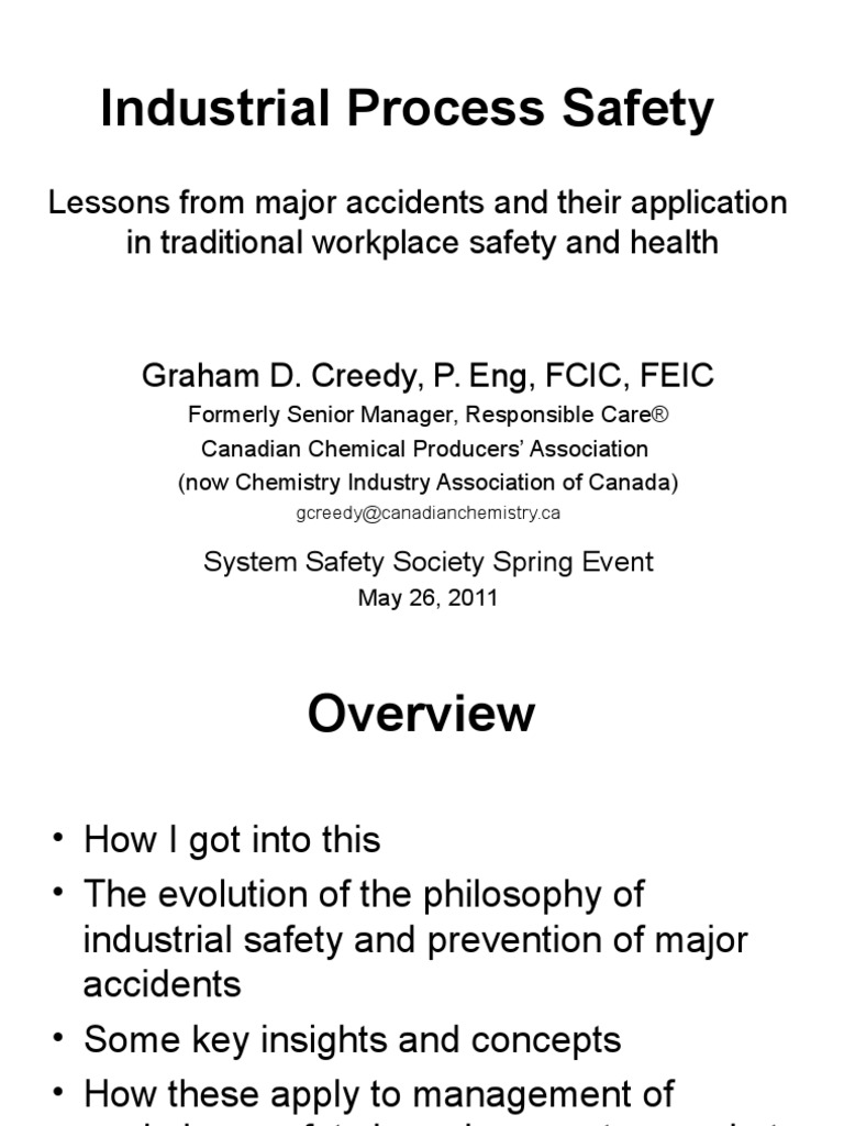 Creedy - Industrial Process Safety For SSS 110526 | PDF | Occupational ...