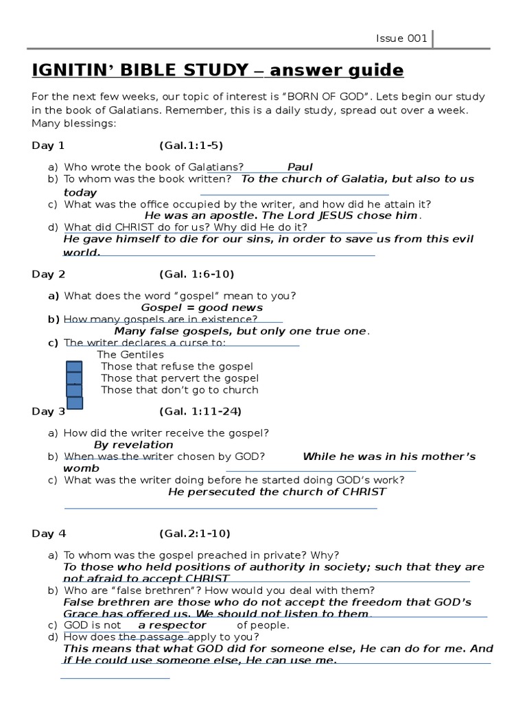 Ignite Bible Study - Answer Guide | Download Free PDF | The Gospel ...