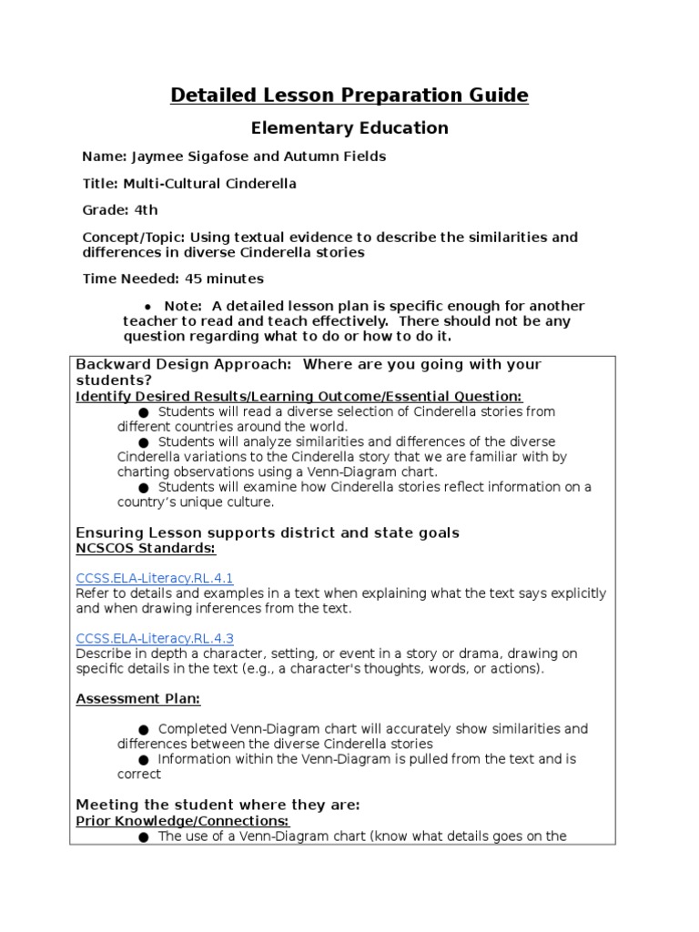 Detailed Lesson Preparation Guide: Elementary Education | PDF ...