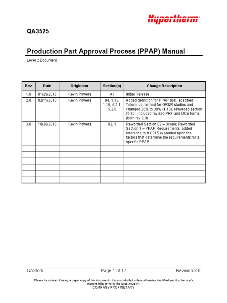 Ppap Manual Qa3525 3.0 | PDF | Specification (Technical Standard ...