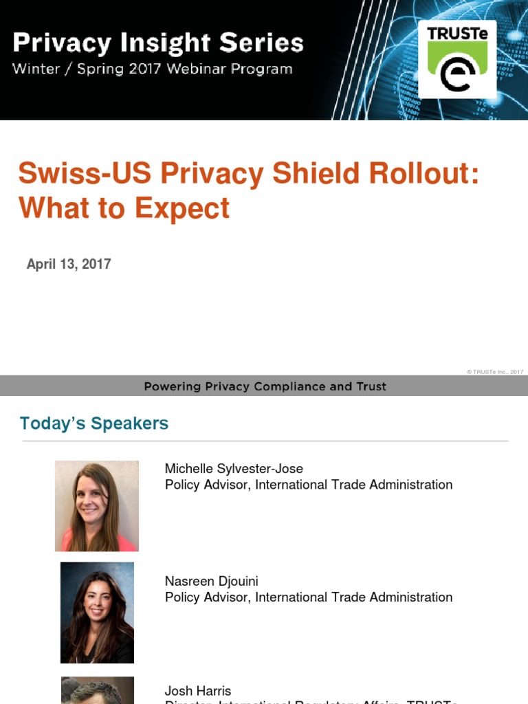 Swiss-US Privacy Shield Rollout What To Expect - Privacy Insight Series ...