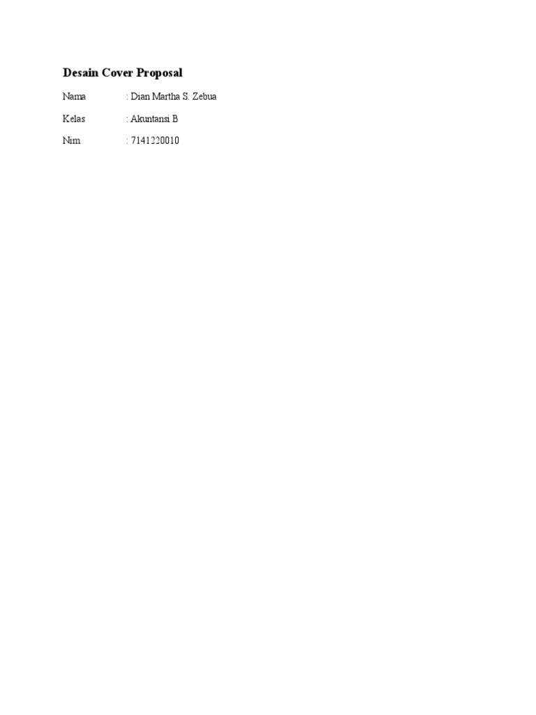 Desain Cover Proposal | PDF