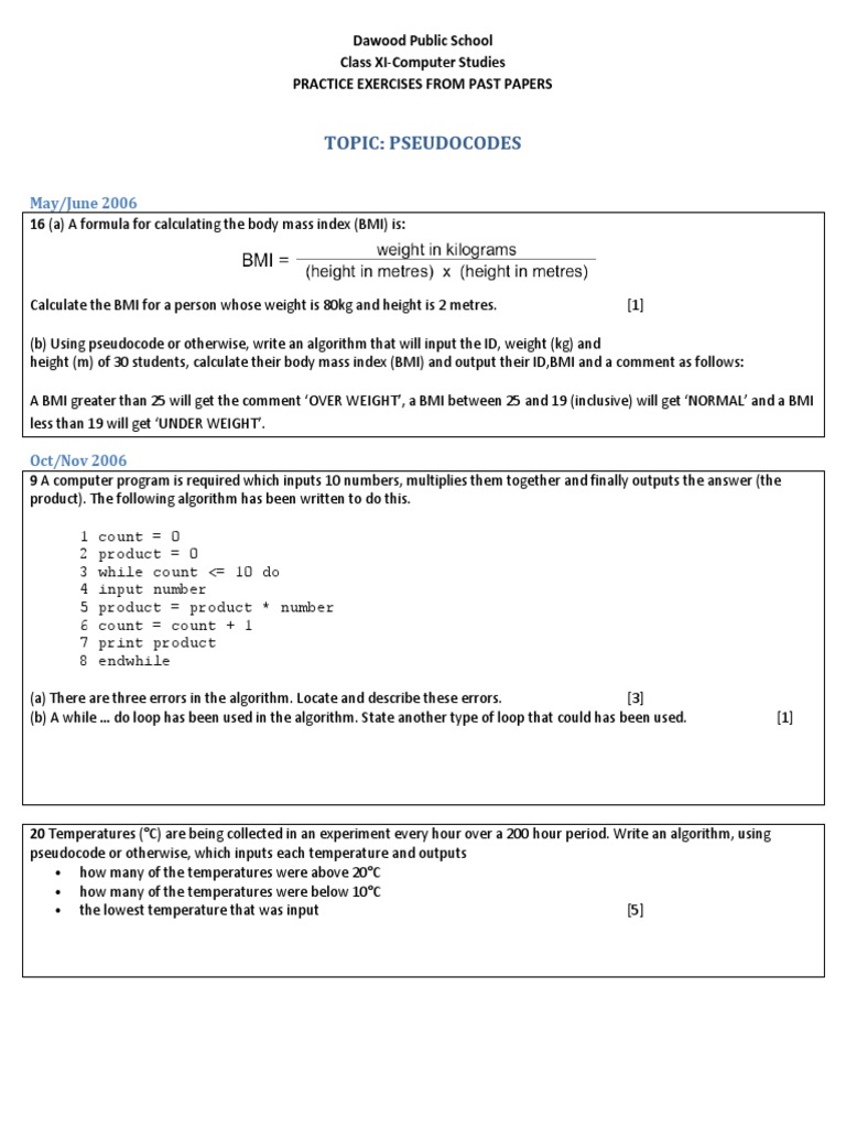 Pseudocode and Flowchart Exercises | PDF | Algorithms | Fuel Efficiency