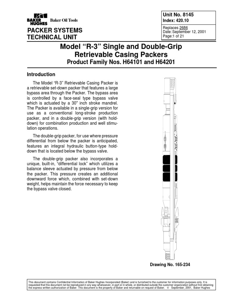 Model R-3 Retrievable Casing Packers Guide | PDF | Casing (Borehole ...