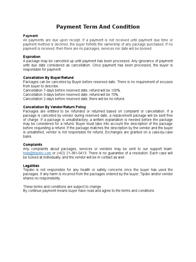 Payment Term and Condition | PDF