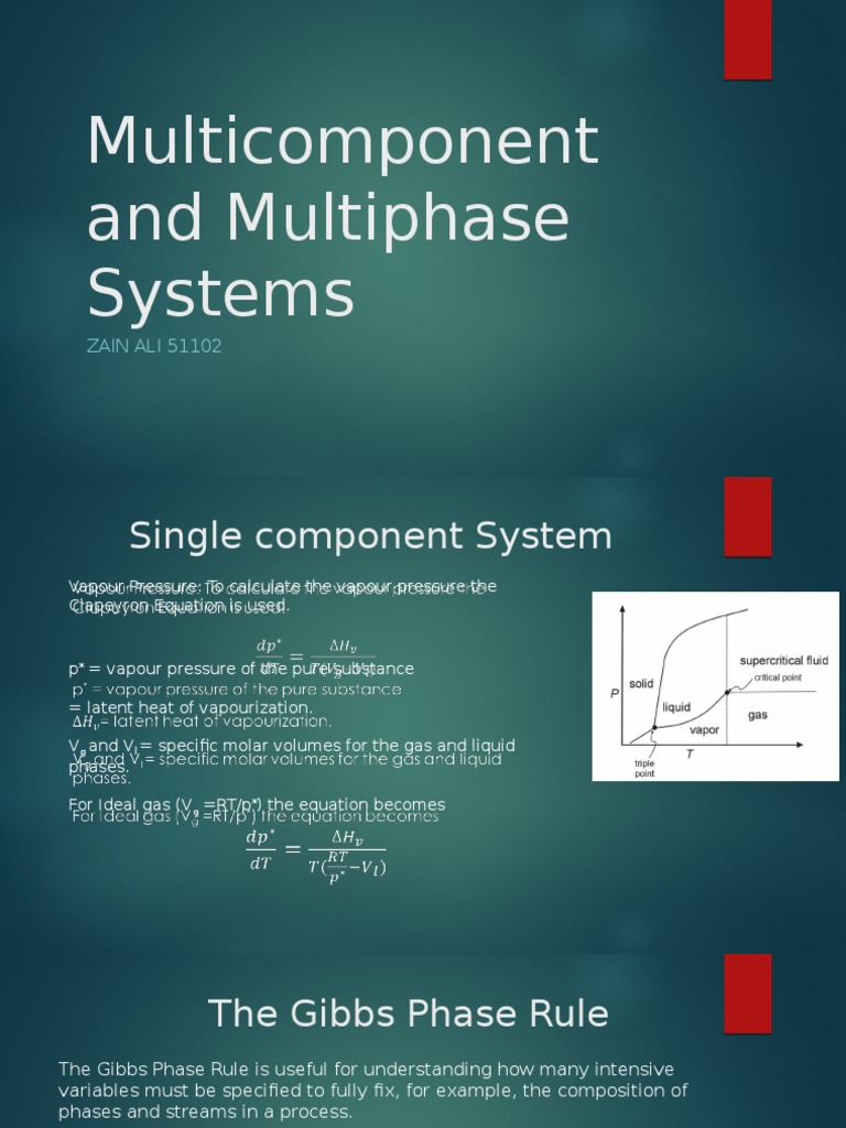 Multicomponent and Multiphase Systems | PDF | Phase Rule | Thermodynamics