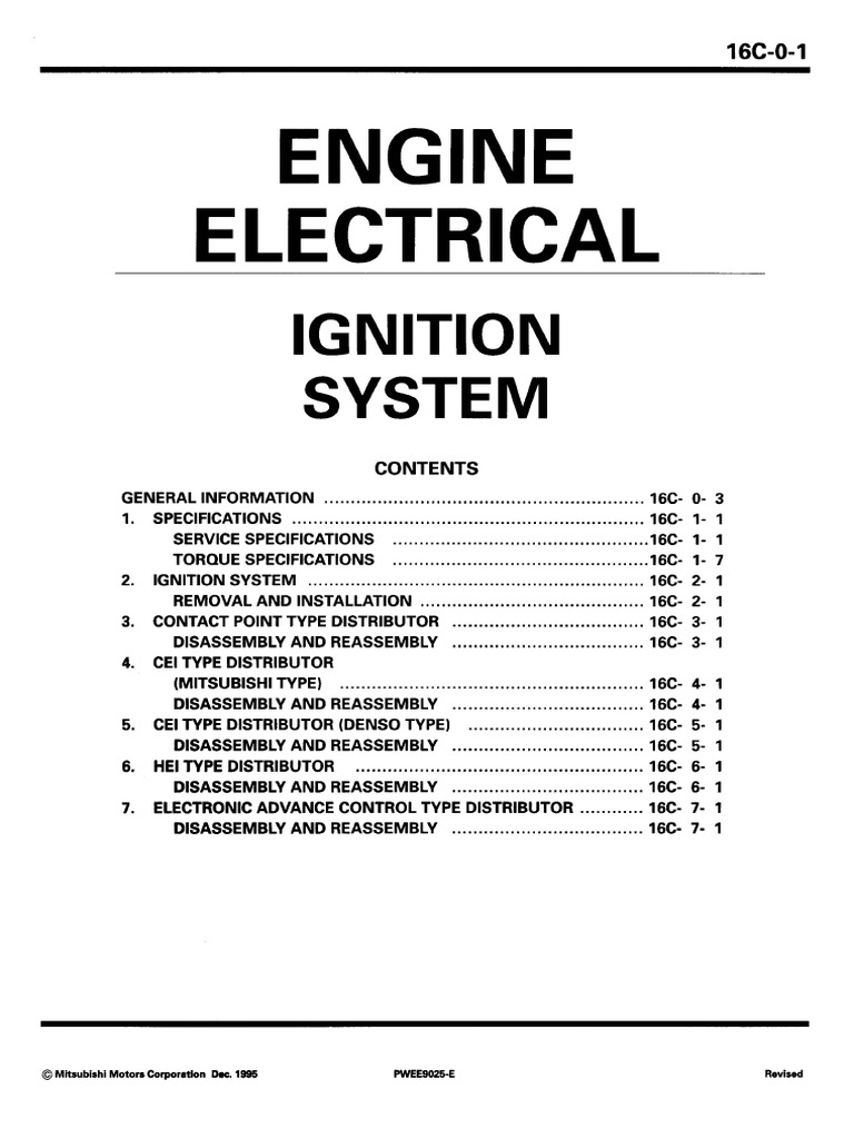 Engine Electrical Ignition System 16c | PDF