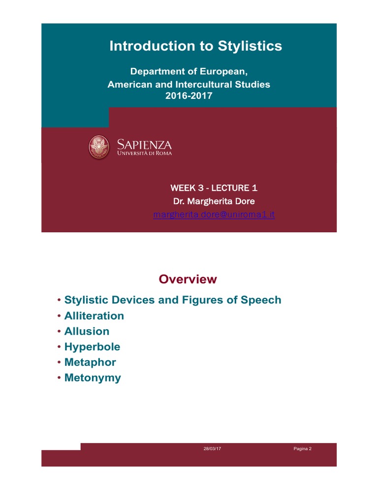 Introduction To Stylistics - WK 3 | PDF | Predicate (Grammar) | Phrase