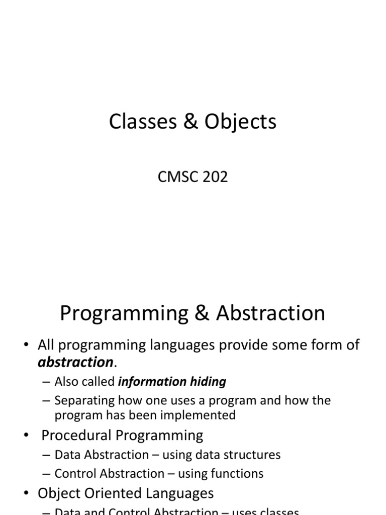 Classes And Objects Pdf Class Computer Programming Method Computer Programming