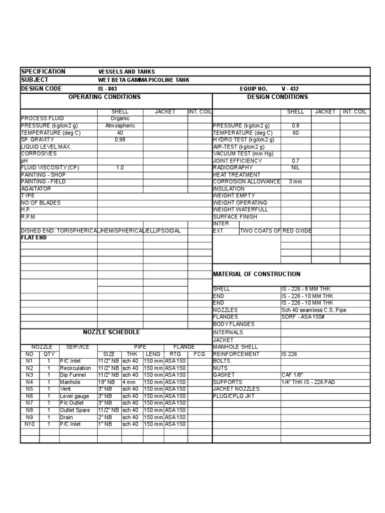 Wet Beta Gamma Picoline Tank | PDF | Pipe (Fluid Conveyance ...
