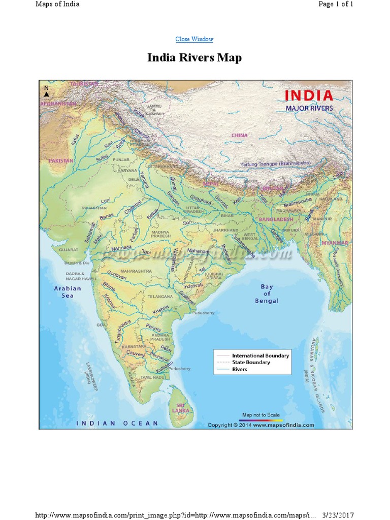 Map of Rivers in India | PDF