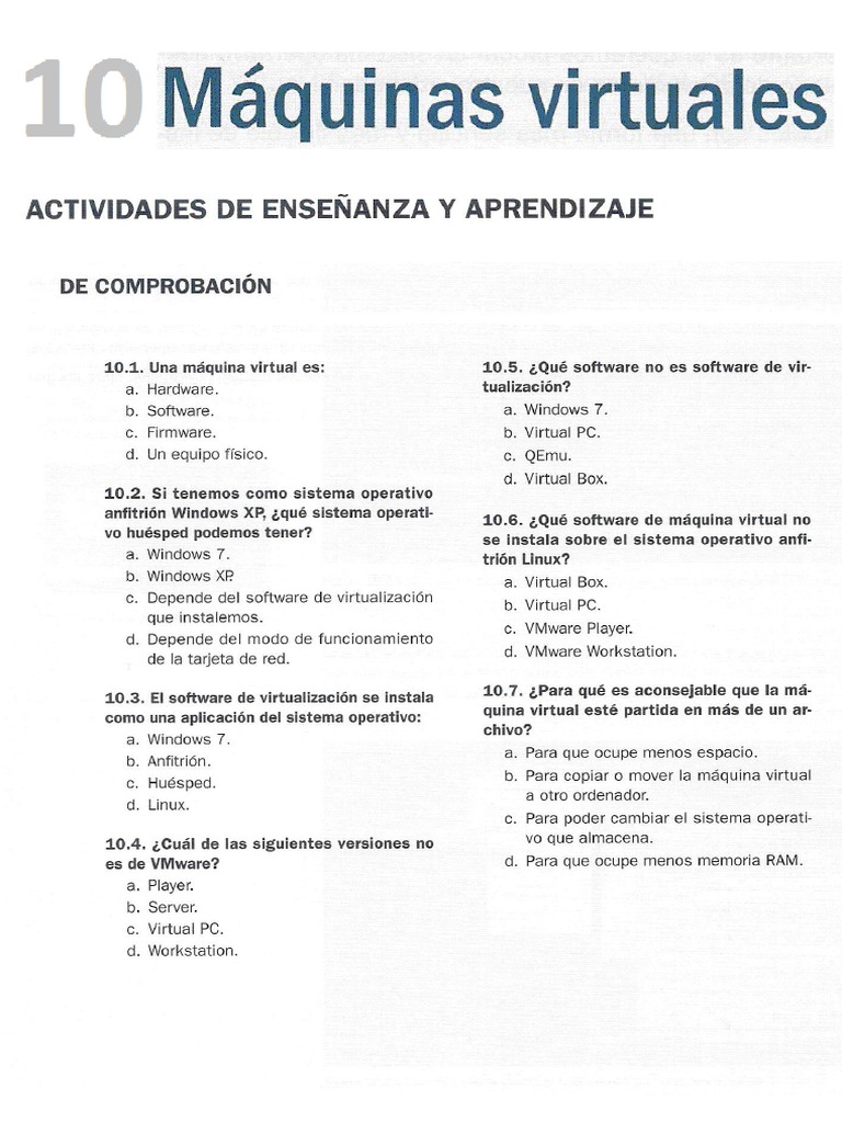 10.1 - Ejercicios de Maquinas Virtuales | PDF