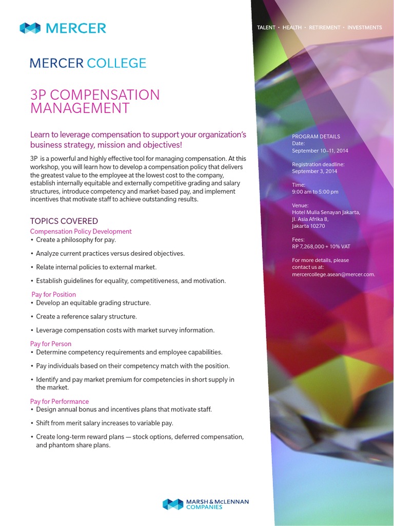 Mercer College 3P Compensation Management JKT Sep 13316A MC | PDF ...