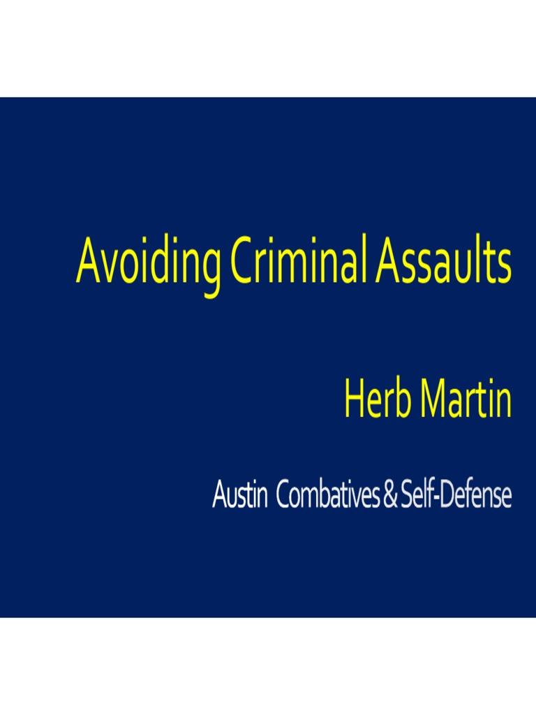 Avoiding Criminal Assaults Herb M | PDF | Assault | Violence