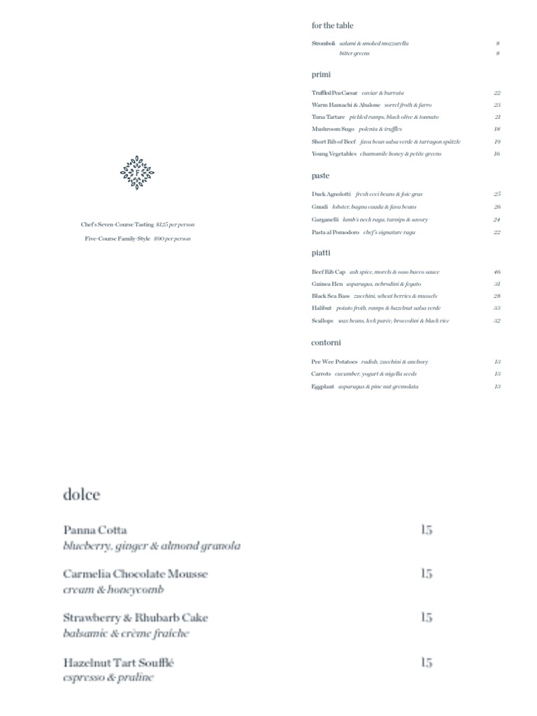 Fusco Dinner Menu | PDF