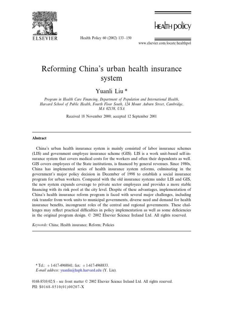 Reforming Urban Insurance 02 | PDF | Insurance | Health System