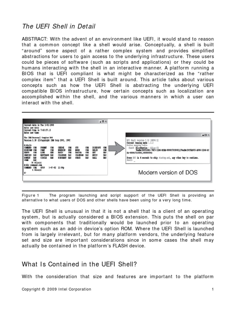 The UEFI Shell in Detail | PDF | Command Line Interface | Bios