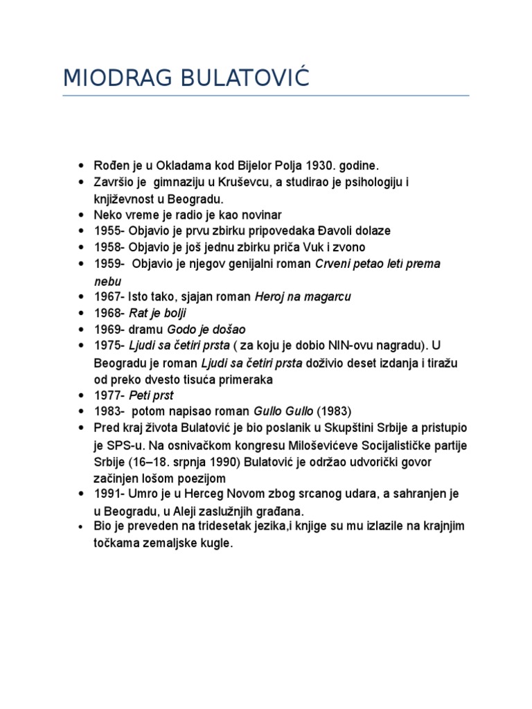 Miodrag Bulatovic | PDF