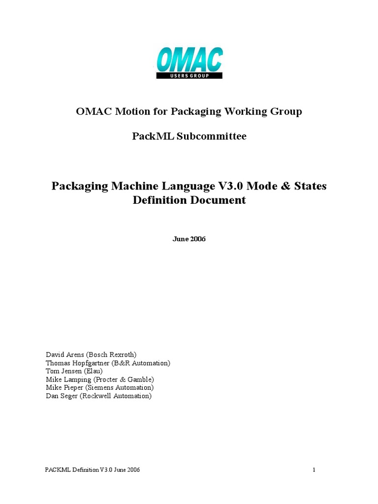 PackML V3.0 Modes and States Overview | PDF | Computing And Information ...