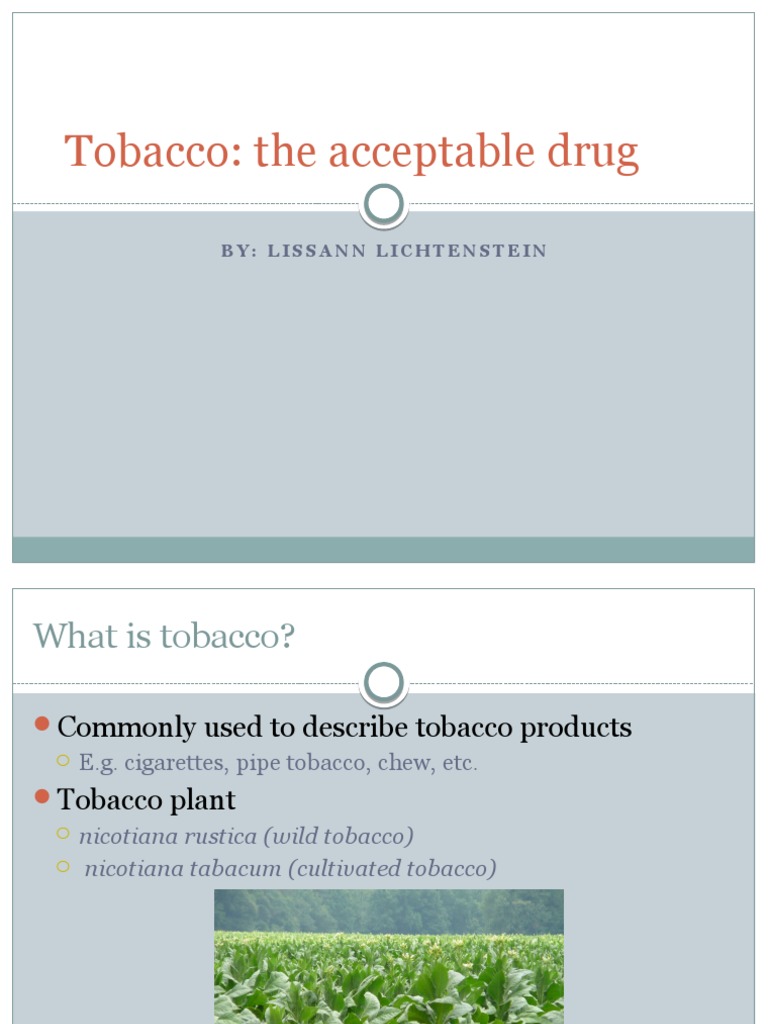 Tobacco Presentation | PDF | Electronic Cigarette | Nicotine