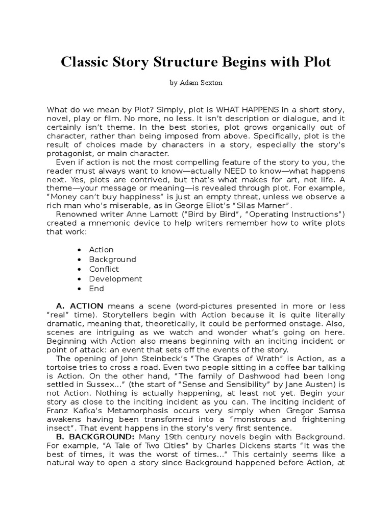 Classic Story Structure Begins With Plot | PDF | Plot (Narrative) | The ...