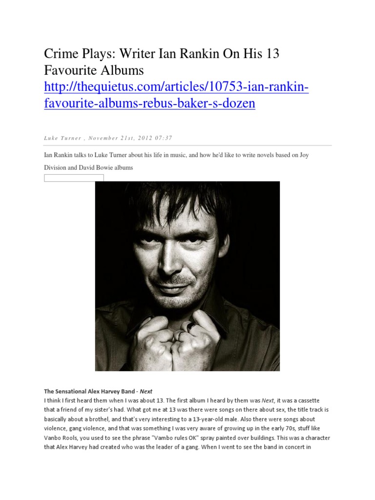 Ian Rankin's Top 13 Albums | PDF | David Bowie | Leisure
