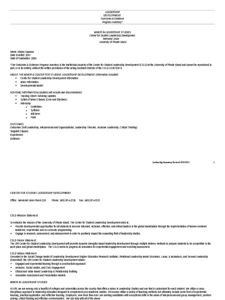 Leadership Inventory | PDF | Leadership | Psychological Concepts