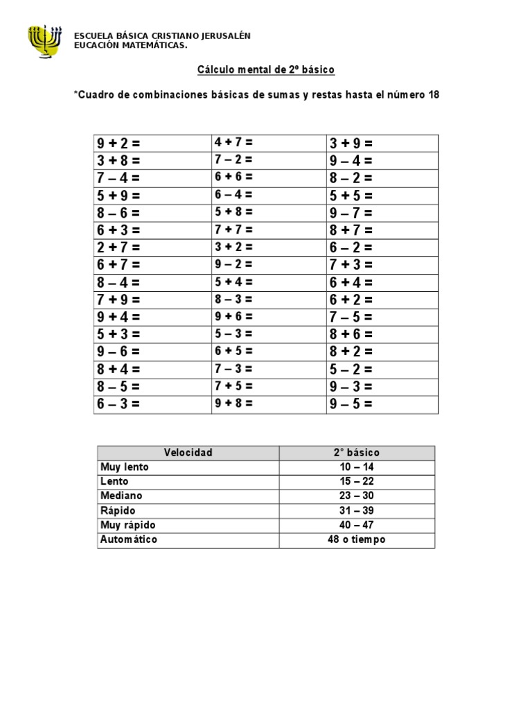 Calculo Mental 2º | PDF
