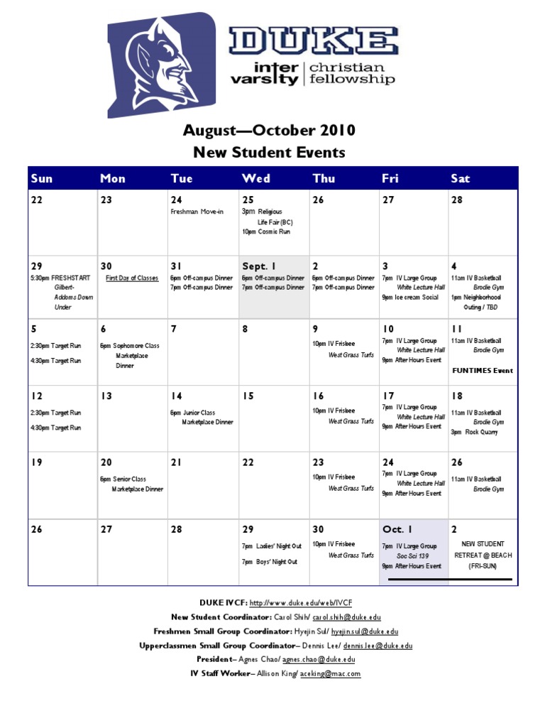 2010 Campus Girls Calendar Events | PDF | Sports