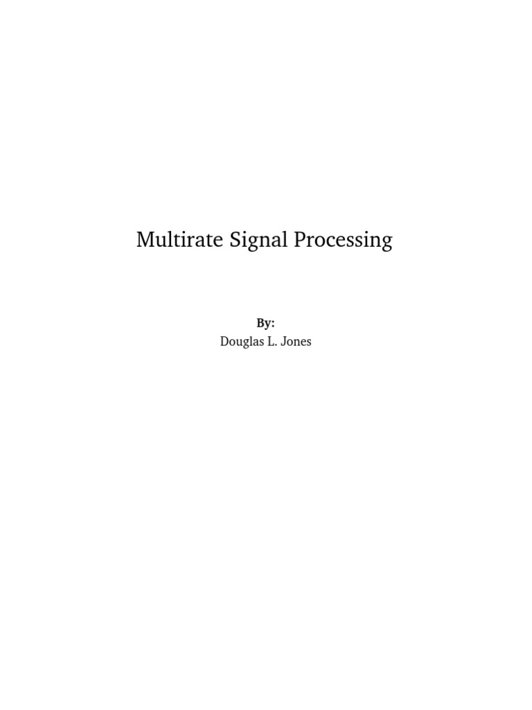 Multirate Signal Processing 1.4 | PDF | Applied Mathematics | Areas Of ...