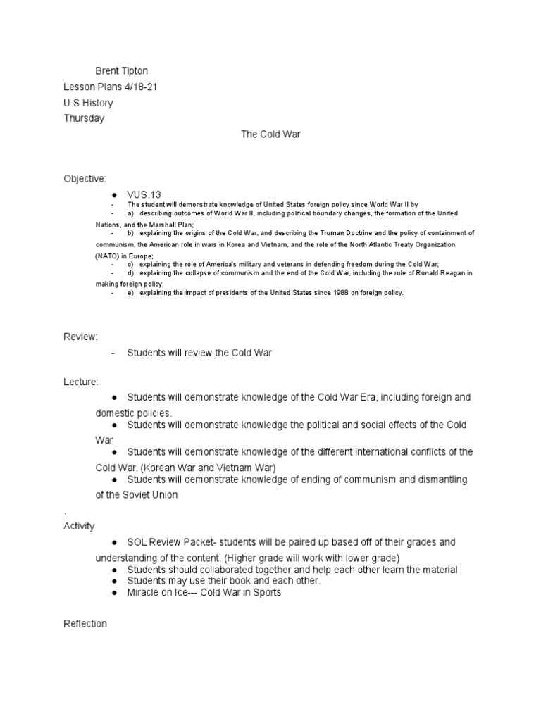 Differentiatedlessonplan 1 | PDF | Foreign Policy Of The United States ...