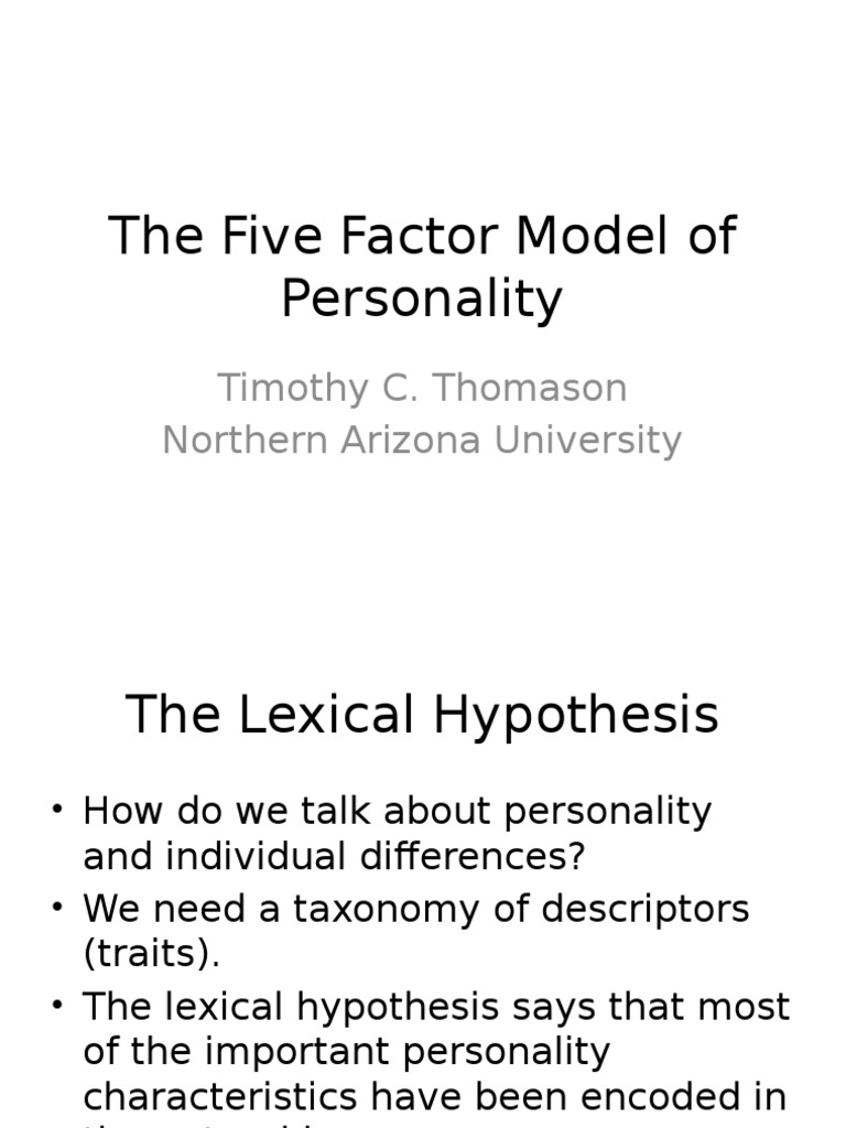 Understanding the Five Factor Model | PDF | Extraversion And ...