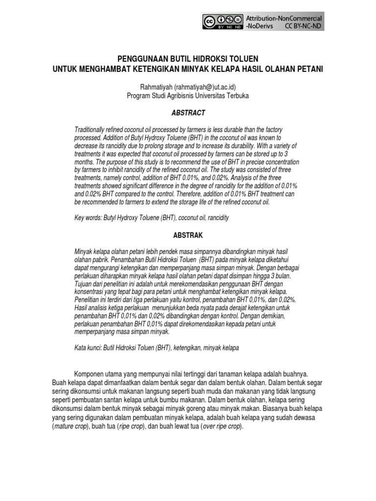 BHT Antioksidan | PDF