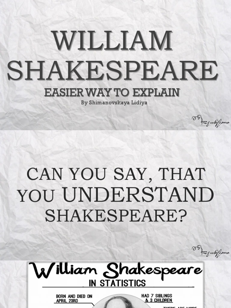 William Shakespeare: Easier Way To Explain | PDF