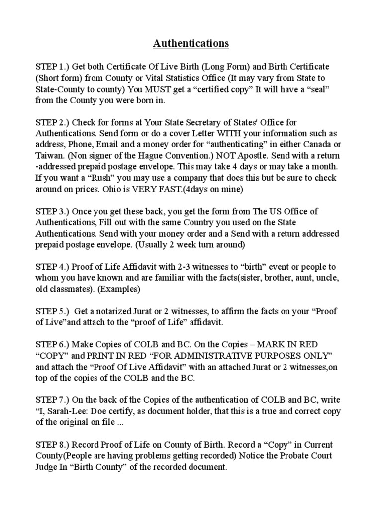 Authentications PROOF of LIFE | PDF | Law