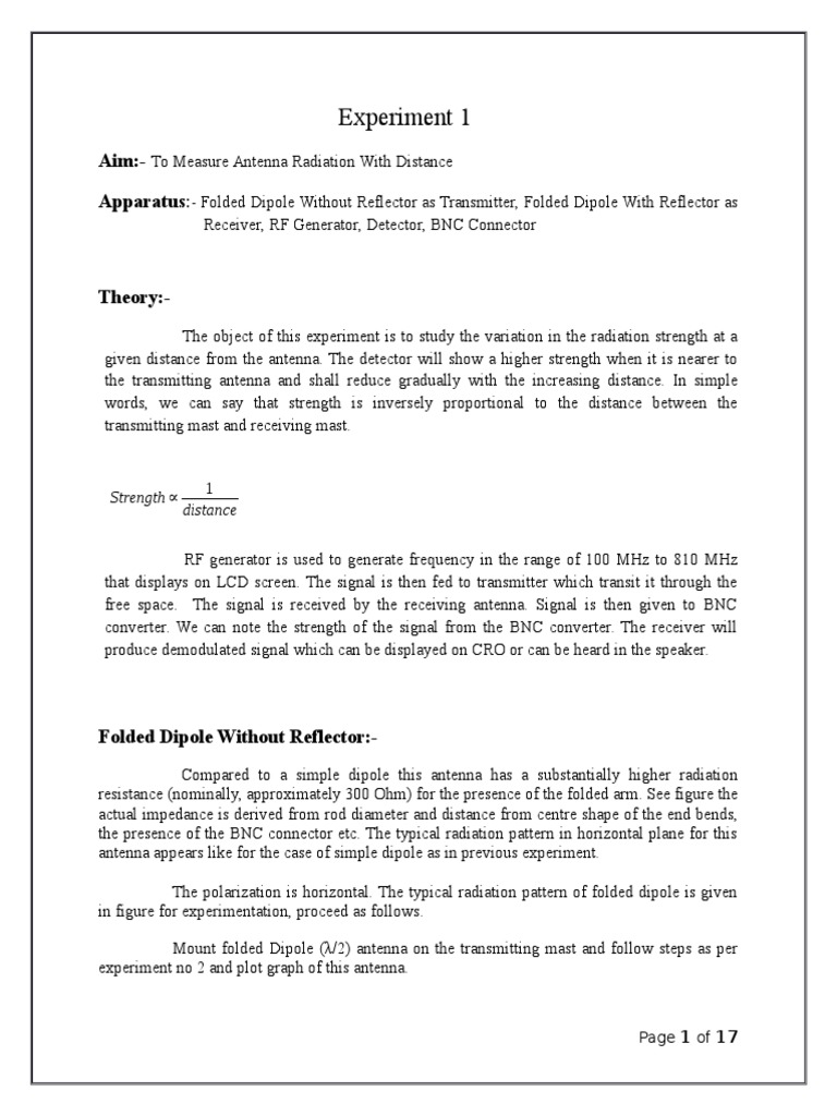 Experiment 1: Aim:-Apparatus | PDF