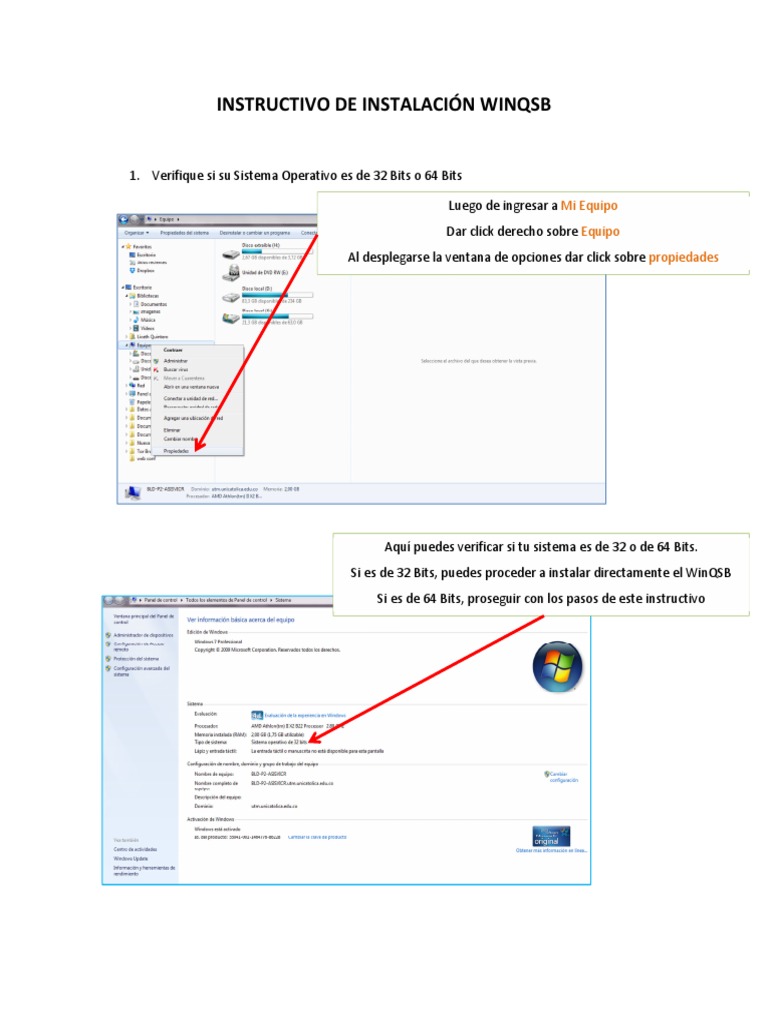 Instructivo Instalación WinQSB | PDF | Archivo de computadora | Microsoft Windows