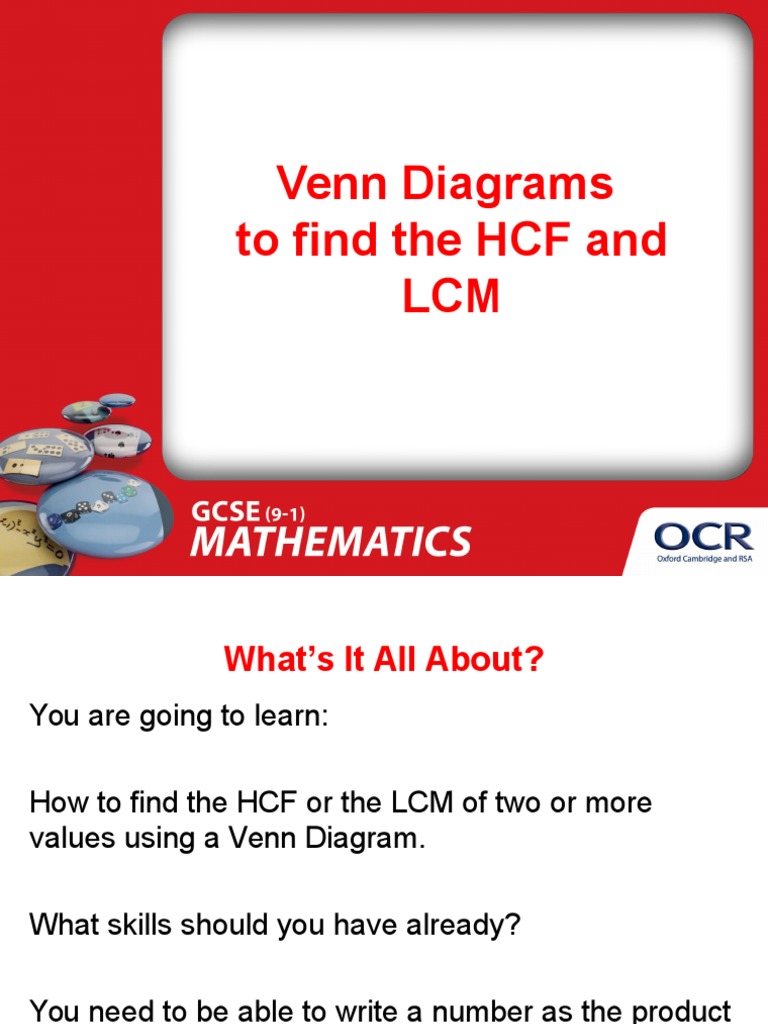 Finding Common Factors and Multiples through Venn Diagrams: A Guide to ...